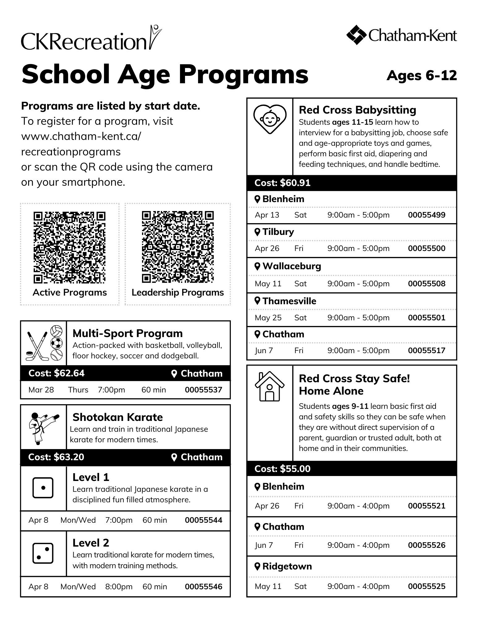 Chatham-Kent | Recreation Program Descriptions